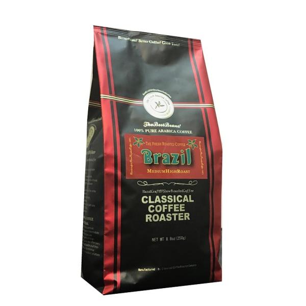 ■CLASSICAL COFFEE ROASTER  Brazil Santos sc17/18 whole bean 8.8oz(250g)・ロースト：Medium Strong（中深煎り）※ご注文数量によっては、レターパック・定形外郵便...