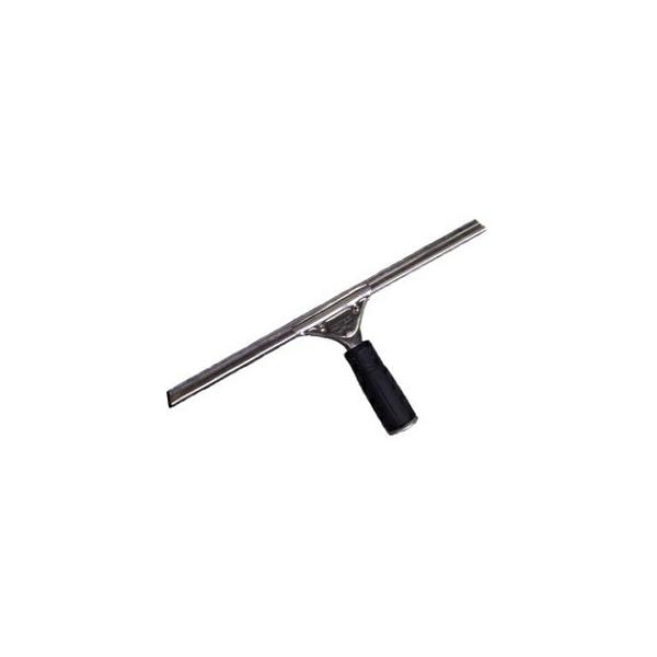 ラバーグリップで持ちやすいステンレス製のスクイジー。ワンタッチでチャンネルを交換できるクイックリリーズ式ハンドル。