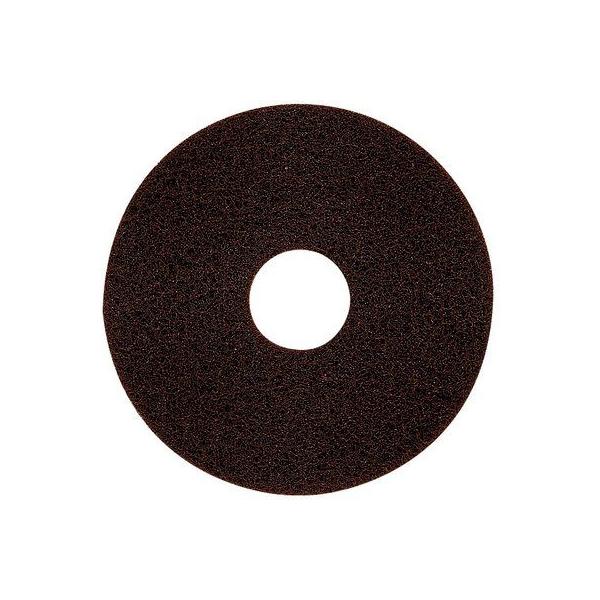 ポリエステル、ナイロン不織布に研摩砥粒を塗布したフロアパッドです。(使用方法) ポリッシャーのパッド台にスコッチ・ブライト? ブラウンストリッパーパッド（茶）を装着します。剥離剤を用いてワックスを剥離します。使用後はパッド台から外し、流水で...