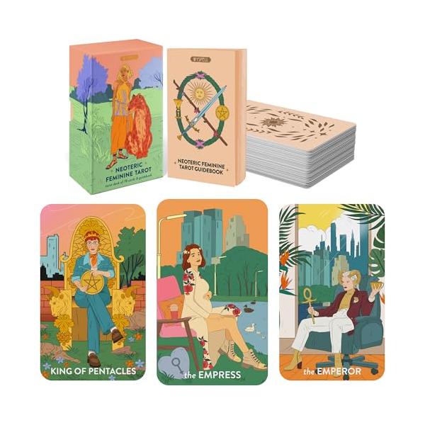 初心者向けタロット-初心者向けのタロットカードと200ページのガイドブック。 このかわいいタロットカード タロットデッキは、初心者タロット愛好家へのユニークな贈り物です。美しいタロットデッキ-パステルピンクのタロットカードと金箔のタロットカ...