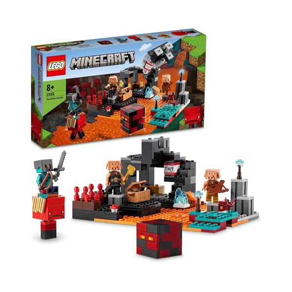 マインクラフトのミッション。 レゴマインクラフト ネザーの砦(21185)は、大好きなゲームのチャレンジやバトルを現実の世界でクリエイティブに楽しめるプレイセットですゲームでおなじみのキャラクター。 ネザーの冒険者、マグマキューブ、ピグリン...