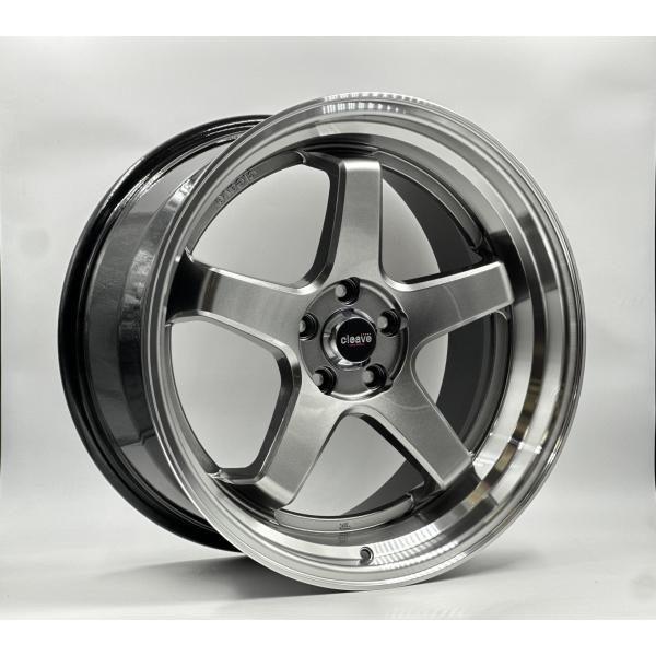 モデル：CLEAVE RACING FL53(クリーヴ レーシング エフエル53)●サイズ：18x9.5 インセット44 5H-100●ハブ径：73.1mm●カラー：ガンメタリック/マシンド●リム幅：80mm●規格：JWL適合品●付属品：エ...