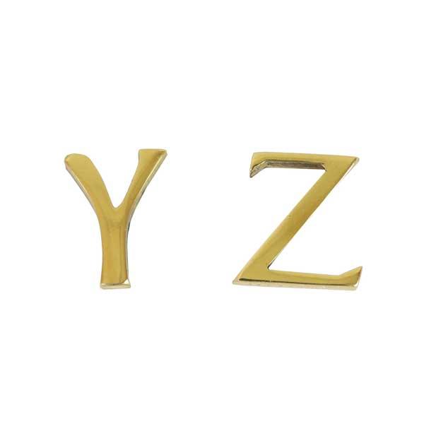 商品コード bigyz真鍮のレターアルファベット大文字です。23mmで小さいサイズが便利です。このページではY,Zの大文字を記載しています。小文字もございます。ドアや部屋のアクセントをデザインできます。看板も素敵に作ることができるDIYアイ...