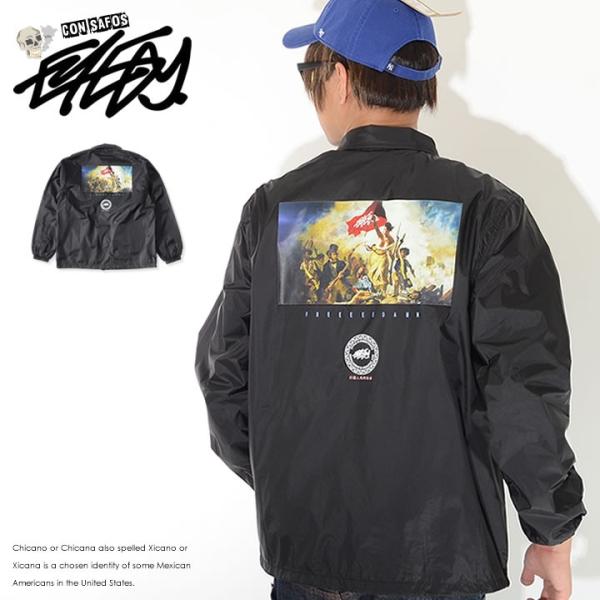 ■商品説明メキシカンチカーノ達が独自に生み出した西海岸スタイルを取り入れたストリートウェアが人気のEYEDY。当ブランドより胸元にサークルロゴを落とし込んだコーチジャケットが登場しました。バックには絵画のオマージュイラストを配置し、ストリー...