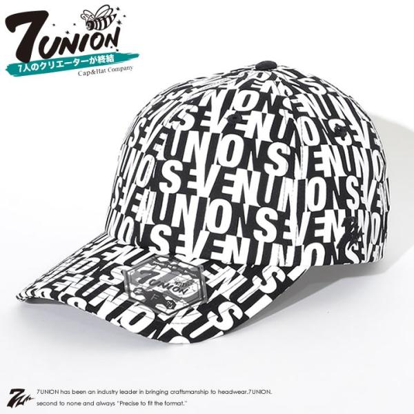 ■商品説明7人のクリエイターデザイナー達によるストリートカルチャーをベースに様々なコレクションを展開している7UNION。こちらは上質なスーピマコットンに7UNIONロゴをキャップ全体にプリントしたキャップです。バックストラップにはリアルレ...