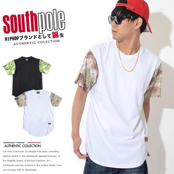 ■商品説明流行りに左右されないスタンダードなウェアを提供してくれる老舗ブランドSOUTHPOLE。HIPHOPの聖地、ニューヨークから発信する正統派ブランドとして知られています。こちらは裾がラウンドした人気のロング丈で仕上げたTシャツ。両腕...