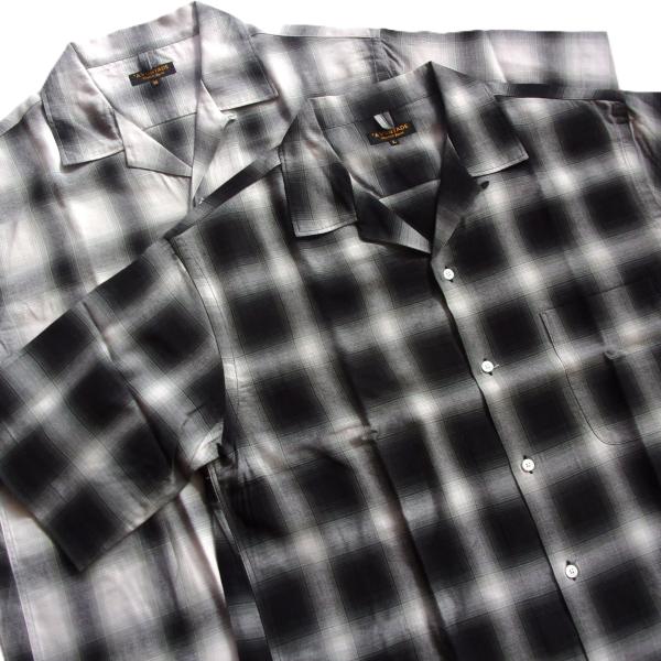【発売日：2026年04月11日】AVontade アボンタージ　【2026SS】Open Collar Shirts SS -Cotton/Rayon Shadow Check アボンタージ オープンカラーシャツ オンブレチェック24,2...