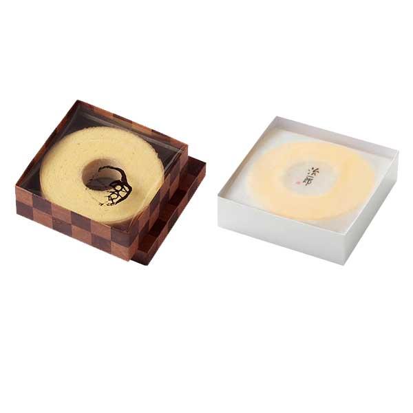 セット内容：クラブハリエのバウムクーヘン箱サイズ　15.9×15.9×5.2ｃｍ賞味期限　１週間程度治一郎のバウムクーヘンサイズ　高さ約4cm、直径約14.5cm賞味期限　10日程度※代理購入となります。ご了承ください。