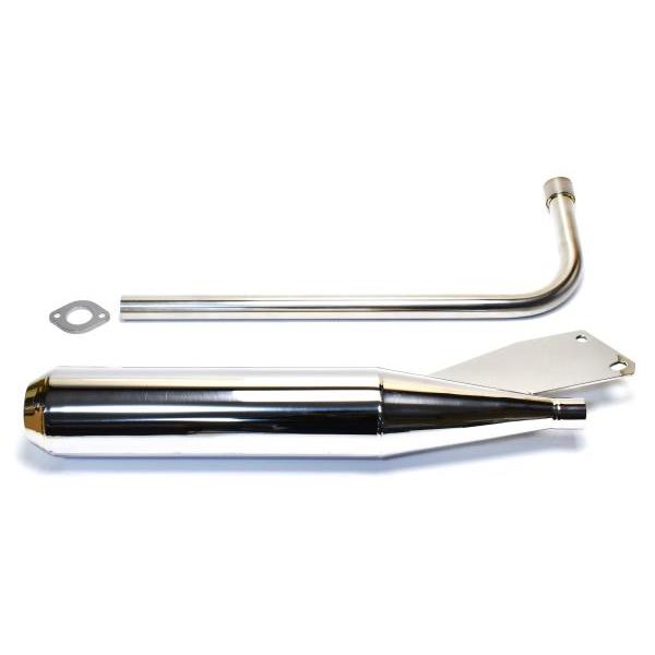 ・中高回転域でパワーアップ・ボアアップ車に対応・オールステンレス製で錆に強い・2ピースタイプで取り付け簡単・ノーマルと同じ取り回しでノーマルルック派の方に最適