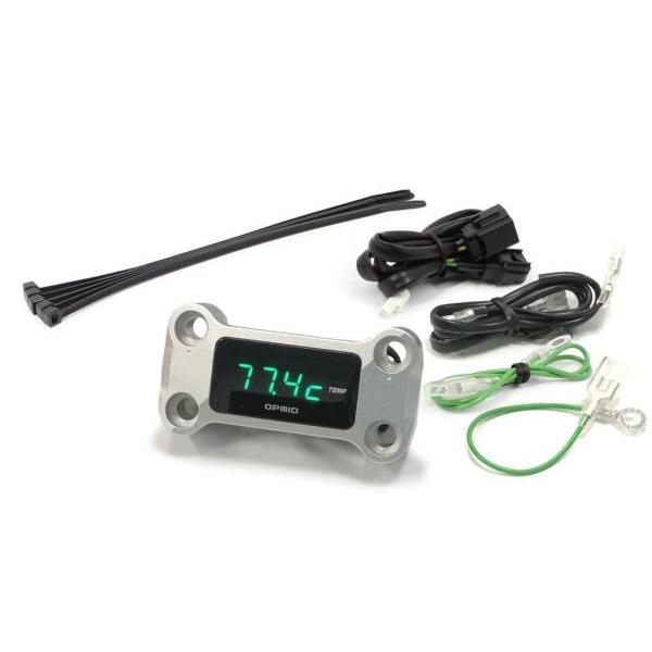 ●OPMトップインジケーター サーモメーター(シルバー)(OPMID製)●梨地シルバー仕上げのアルミ削り出しハンドルホルダーに油温サーモメーターをビルトイン●純正温度センサーの信号を読み込むプラグ&amp;プレイ(PnP)設計●電圧計・高温...