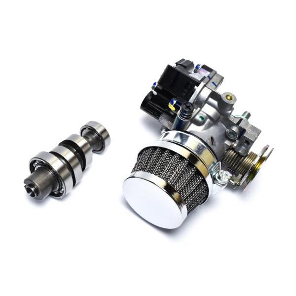 ・低回転のパワーを落とさず中高回転のパワーをアップさせるハイカムシャフト・ビッグスロットル26Φ＆クリーナーキットでパワーアップ※FIコントローラーによるセッティングが必要です。