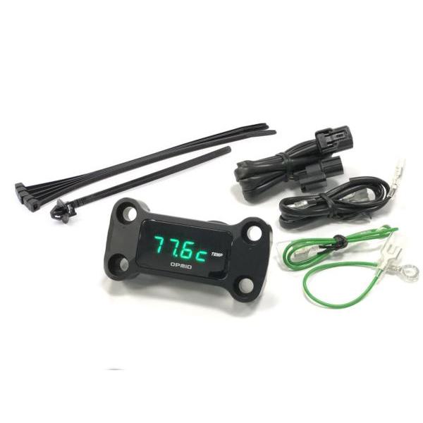 ●OPMトップインジケーター サーモメーター(ブラック)(OPMID製)●半つや消しブラック仕上げのアルミ削り出しハンドルホルダーに油温サーモメーターをビルトイン●純正温度センサーの信号を読み込むプラグ&amp;プレイ(PnP)設計●電圧計...