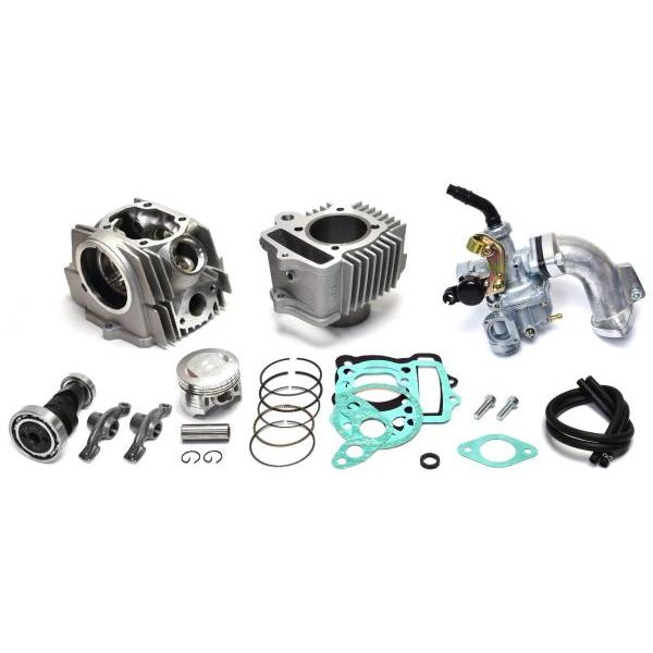 ・52Φビッグフィンビッグボアロングアルミシリンダーセット採用で冷却性能を上げながらパワーアップ・ビッグフィンビッグバルブヘッド(IN23Φ EX20Φ)採用で冷却性能を上げながらパワーアップ・バルブガイド、バルブシートにリン青銅を採用で冷...