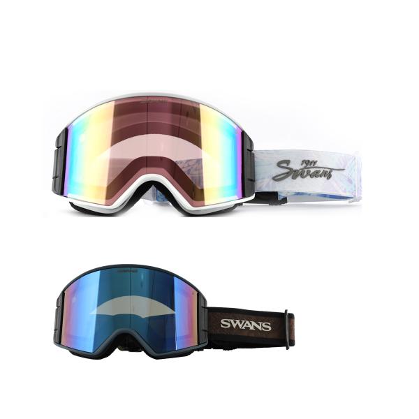 スワンズSWANSスキーゴーグル■OC-MDHOUTBACKCOMPACT-MDHアウトバックコンパクトMDHカラー：レンズ（可視光線透過率）■SBLU：PASTEL BLUE MIRROR × GRAY（24％）■W：PASTEL PIN...