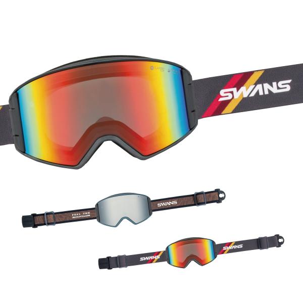 SWANS スワンズ スキーゴーグル■OUTBACKアウトバックカラー:レンズ(可視光線透過率)■PBK:グレイ×シャドーミラー(36％)■SBLU:グレイ×シルバーミラー(7％)FEATURES・CLARITEX COAT超撥水レンズ・P...