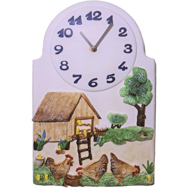 Made In Germanyのウォールクロックです。●サイズ：２３ｃｍ（幅）×３５ｃｍ（高さ）●材質：セラミック、メタル●色：ホワイトベース、マルチカラー●ムーブメント：クォーツ●電源：単３電池×１●Terrastudio製●保証期間：１...