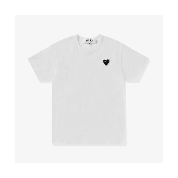 プレイ コム デ ギャルソン Tシャツ PLAY COMME des GARCONS　胸ラインストーン黒ハート 白【全品送料無料】【サイズ】（ｃｍ）　　　　　　　　XXS　XS　　Ｓ　　Ｍ　　Ｌ　　XL　 XXL　着　丈　　　　５８　６１　...