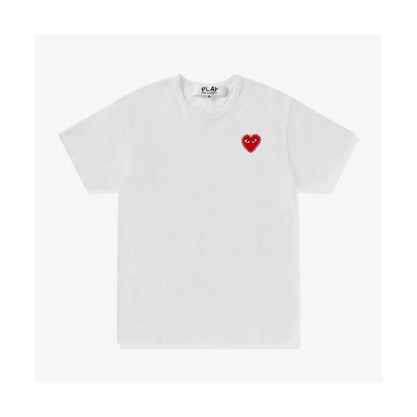 プレイ コム デ ギャルソン Tシャツ PLAY COMME des GARCONS　胸ラインストーン赤ハート 白【全品送料無料】【サイズ】（ｃｍ）　　　　　　　　XXS　XS　　Ｓ　　Ｍ　　Ｌ　　XL　 XXL　着　丈　　　　５８　６１　...