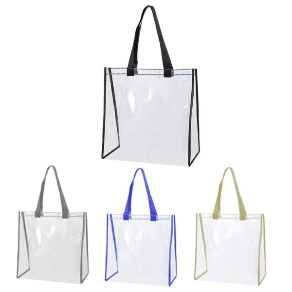 コンサートやイベント、プール、温泉、サウナに行く時、中身が見えて濡れても平気なバッグをお探しではありませんか？  このクリアバッグ（ビニールトート）が、そんなニーズに応えます。  ◎中身が見えるクリア素材 中身が見えるクリア素材（PVC）な...