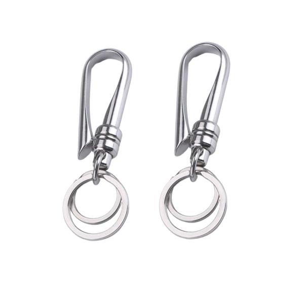 ベルトループに鍵を付けたいけど、普通のカラビナだと付け外しが面倒…シンプルで頑丈なものが欲しい…そう思っていませんか？  このベルトフックキーホルダー（2個セット）が、スマートなキーの持ち運びを実現します。  ◎片手でサッと装着 釣り針のよ...