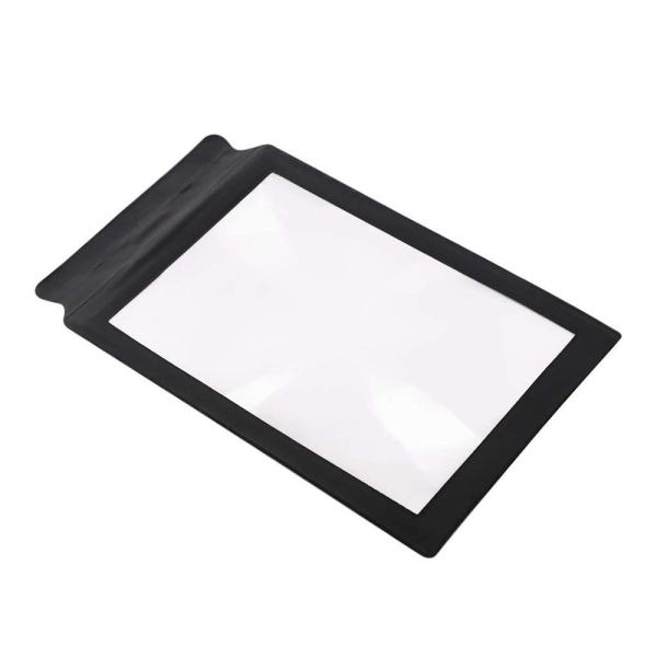 【商品説明】 薄型拡大ルーペ 新分や雑誌を読むのに便利な薄型タイプ 軽量、割れにくいPVC素材で持ち運びにも便利です。 小さなお子様がいるご家庭や、ご年配の方でも安心してお使いいただけます。 新聞や雑誌の片面をまるごと拡大できます。 一般的...