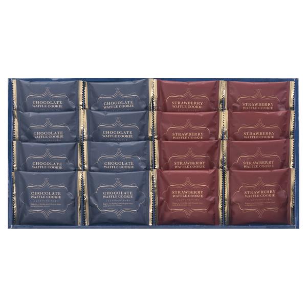 サクサク食感のワッフルクッキーにホワイトチョコクリームを詰めた風味豊かなショコラワッフルクッキーといちごチョコクリームを詰めたいちごワッフルクッキーの詰合せです。セット内容/ワッフルクッキー（ホワイトショコラ・いちご）×各8＜さまざまな用途...