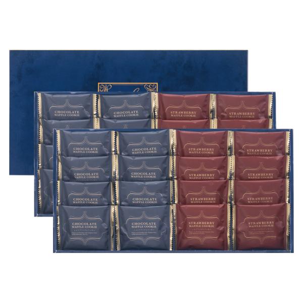 サクサク食感のワッフルクッキーにホワイトチョコクリームを詰めた風味豊かなショコラワッフルクッキーといちごチョコクリームを詰めたいちごワッフルクッキーの詰合せです。セット内容/ワッフルクッキー（ホワイトショコラ・いちご）×各16＜さまざまな用...