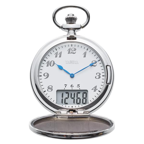 大切な人や思い出を持ち歩く懐中時計の内側に、思い出の写真やメッセージなどを入れることができ、贈り物におすすめです。懐中時計をモチーフにした歩数計アナログ時計の文字盤に、デジタルの歩数表示を加えたデザインです。身に付けるだけの3Dセンサー搭載...