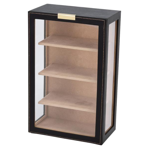 内生地にベルベットを使用しているので、大切なメガネのレンズを優しく保護してくれます。メガネ以外にもディスプレイラックとしてご利用頂けます。内容:本体（約110×190×300mm）×1材質:合成皮革（PU）箱サイズ:約118×196×310...