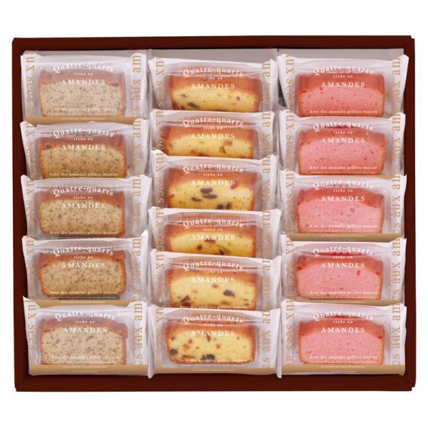 菓子職人がていねいに自家挽きしたアーモンドを使ってつくったパウンドケーキ生地を、しっとりとした口あたりになるようていねいに焼き上げました。アーモンドならではのリッチな味わいをどうぞ。内容:フルーツ×6、アールグレイ・ストロベリー×各5アレル...