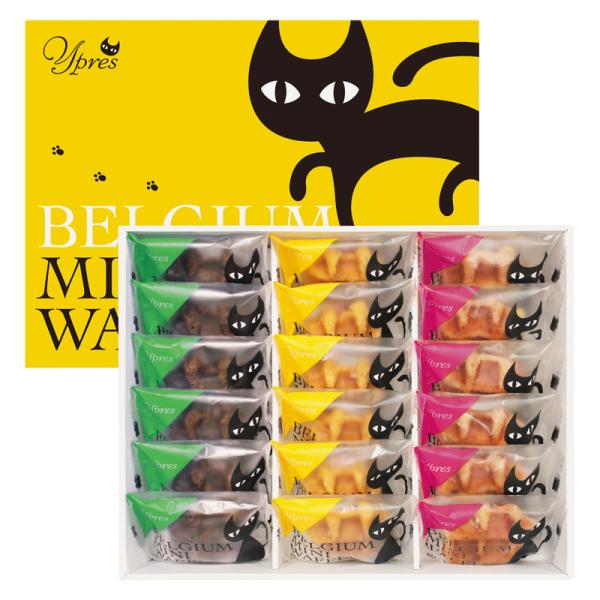 小さめサイズのワッフルがたくさん入った、みんなで楽しめるギフトです。メープル・ショコラ・イチゴの3種類をご用意。かわいい黒猫のパッケージが楽しさを演出します。内容:メープル・ショコラ・イチゴ×各6アレルギー:卵・乳・小麦賞味期限:製造日より...