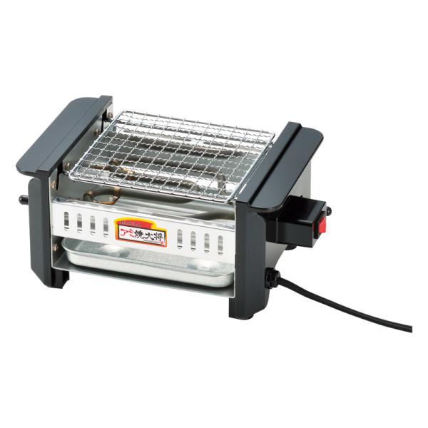 電気ヒーターでじっくり焼くので失敗なく美味しく焼けます。調理済みの焼鳥はもちろん、生肉からでも本格的な美味しい焼鳥が楽しめます。内容:本体（約260×146×106mm）・油受けトレイ・焼き網×各1電源:AC100V-650W材質:PF・鉄...
