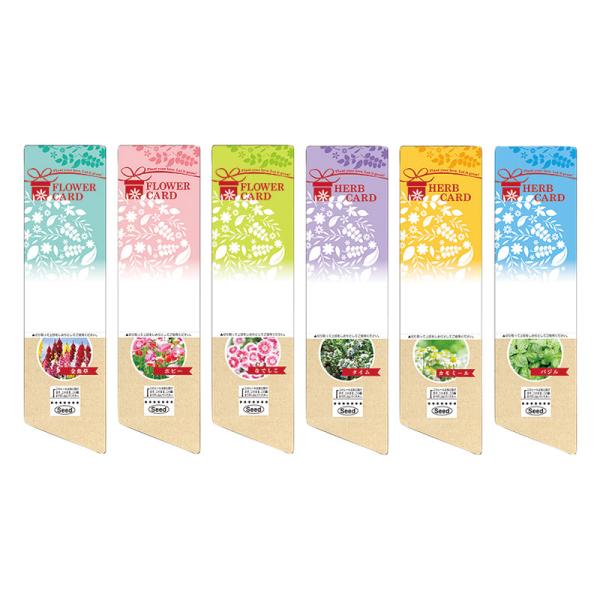 土に差し込むだけでタネまきができる素敵なカードです。指示線通りカットすると上部はしおりに、下部はタネのついたフラワーカードになります。内容:本体（約188×50×1mm）×1材質:紙・種子箱サイズ:約198×53×1mm（入）/箱入重量:約...