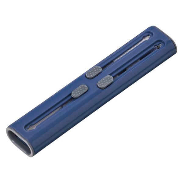 4つのクリーナー機能が1本に!スライド式で簡単収納。内容:本体（約110×23×12mm）×1色柄:ネイビー材質:ABS箱サイズ約120×30×20mm（入）/箱入重量:約25g原産国:中国製