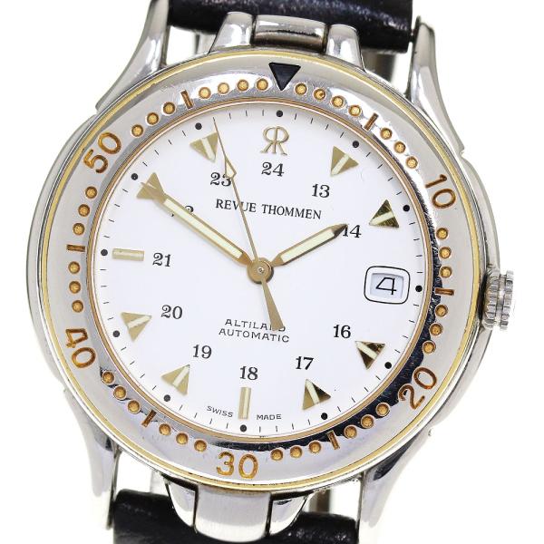 ■商品情報ブランド：　レビュートーメン/REVUE THOMMEN対象：　メンズ素材：　SS × 革文字盤色：　ホワイトムーブメント：自動巻き機能・特徴：デイト 付属品：なし(本体のみ)ケースサイズ(ｗ)：約 39mmベルトサイズ：約 19...