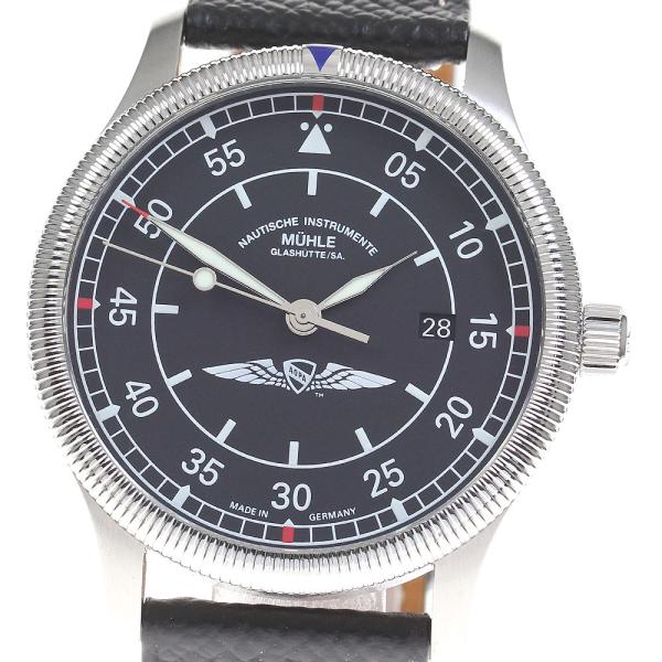 ■商品情報ブランド：　ミューレグラスヒュッテ/Muhle Glashutteモデル名：　エアロスポーツ リミテッドエディション対象：　メンズ素材：　SS × 革文字盤色：　ブラックムーブメント：自動巻きRef.No：　M1-37-34-40...