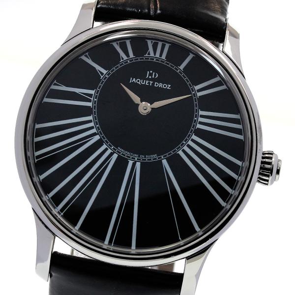 ■商品情報ブランド：　ジャケドロー/JAQUET DROZモデル名：　プティ ウール ミニット ミディアム対象：　メンズ素材：　SS × 革文字盤色：　ブラックムーブメント：自動巻きRef.No：　J005020203シリアル：2*/88付...