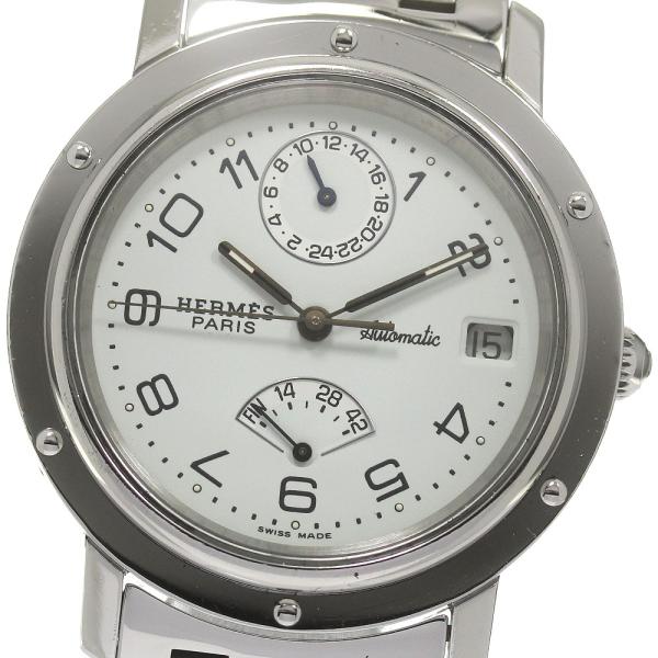 ■商品情報ブランド：　エルメス/HERMESモデル名：　クリッパー対象：　メンズ素材：　SS × SS文字盤色：　ホワイトムーブメント：自動巻きRef.No：　CL5.710シリアル：1135***機能・特徴：デイト、GMT、パワーリザーブ...