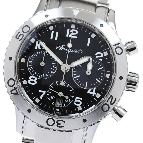 ■商品情報ブランド：　ブレゲ/Breguetモデル名：　トランスアトランティック対象：　レディース素材：　SS × SS文字盤色：　ブラックムーブメント：自動巻きRef.No：　4820シリアル：70***機能・特徴：デイト、クロノグラフ、...