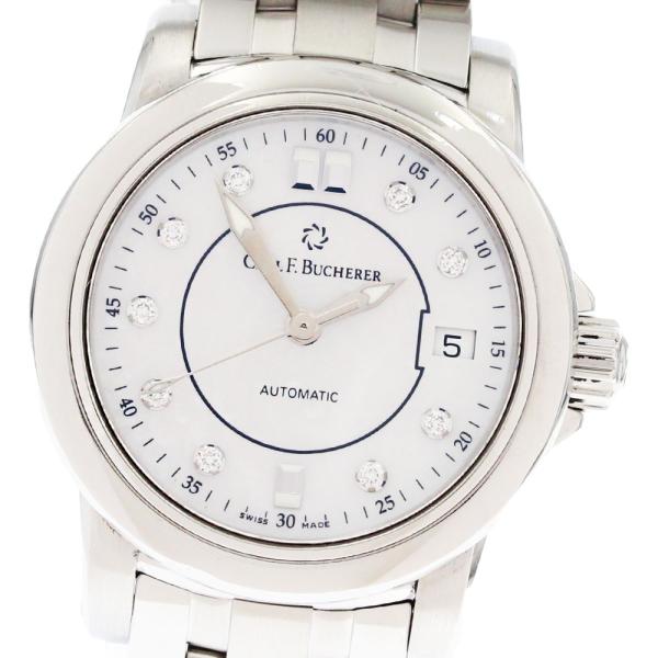 ■商品情報ブランド：　カール F.ブヘラ/CARL F.BUCHERERモデル名：　パトラビ対象：　レディース素材：　SS × SS文字盤色：　ホワイトシェルムーブメント：自動巻きRef.No：　10621.08シリアル：24.1***機能...