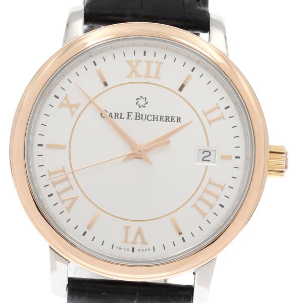 ■商品情報ブランド：　カール F.ブヘラ/CARL F.BUCHERERモデル名：　アダマビ対象：　メンズ素材：　SS/PG × 革文字盤色：　シルバームーブメント：自動巻きRef.No：　10314.07シリアル：21.0***機能・特徴...