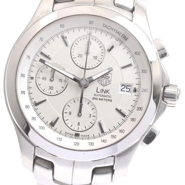 ■商品情報ブランド：　タグホイヤー/TAG HEUERモデル名：　リンク対象：　メンズ素材：　SS × SS文字盤色：　シルバームーブメント：自動巻きRef.No：　CJF2111シリアル：SC8***機能・特徴：デイト、クロノグラフ、スモ...