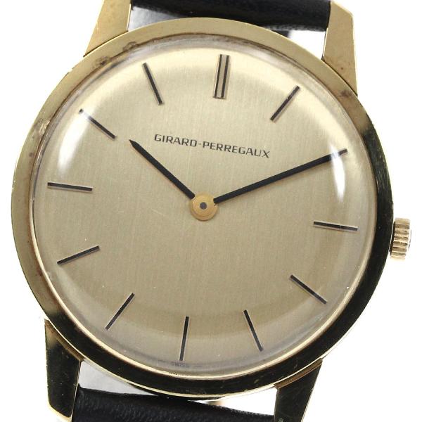 ■商品情報ブランド：　ジラール・ペルゴ/GIRARD PERREGAUX対象：　メンズ素材：　SS/GP × 革文字盤色：　ゴールドムーブメント：手巻き付属品：尾錠（バックル）ケースサイズ(ｗ)：約 31mmベルトサイズ：約 19cm※ベル...