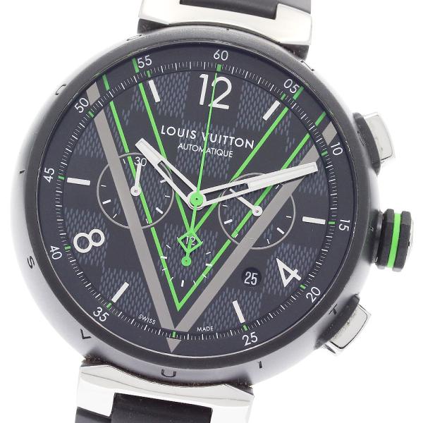 ■商品情報ブランド：　ルイ・ヴィトン/LOUIS VUITTONモデル名：　タンブール ダミエ・グラフィット レース対象：　メンズ素材：　SS × ラバー文字盤色：　ブラックムーブメント：自動巻きRef.No：　QA130シリアル：UI14...