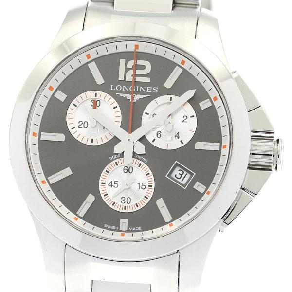 ■商品情報ブランド：　ロンジン/LONGINESモデル名：　コンクエスト対象：　メンズ素材：　SS × SS文字盤色：　グレームーブメント：クォーツRef.No：　L3.379.4シリアル：45541***機能・特徴：デイト、クロノグラフ、...
