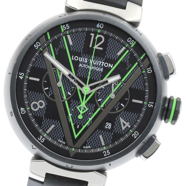 ■商品情報ブランド：　ルイ・ヴィトン/LOUIS VUITTONモデル名：　タンブール ダミエ・グラフィット レース対象：　メンズ素材：　SS × ラバー文字盤色：　ブラックムーブメント：自動巻きRef.No：　QA130シリアル：UH8*...