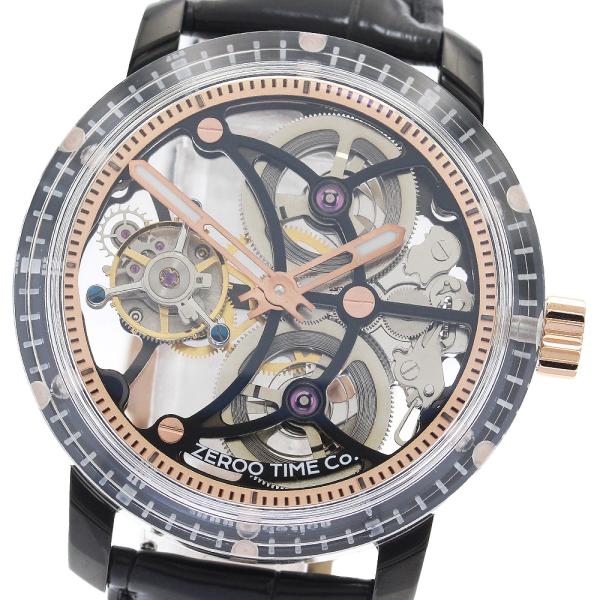 ■商品情報ブランド：　ゼロタイム/ZEROOモデル名：　T5 アーチャー対象：　メンズ素材：　SS/サファイアクリスタル × 革文字盤色：　スケルトンムーブメント：手巻きRef.No：　ZT005SBR付属品：外箱、内箱、保証書（冊子）、取...