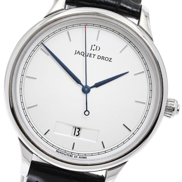 ■商品情報ブランド：　ジャケドロー/JAQUET DROZモデル名：　グラン ウール対象：　メンズ素材：　SS × 革文字盤色：　シルバームーブメント：自動巻きRef.No：　J017510240シリアル：7*機能・特徴：デイト 付属品：保...