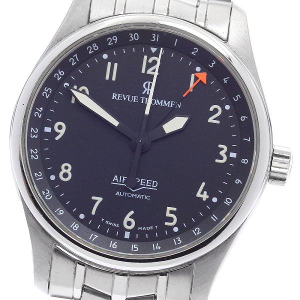 ■商品情報ブランド：　レビュートーメン/REVUE THOMMENモデル名：　エアスピード対象：　メンズ素材：　SS × SS文字盤色：　ブラックムーブメント：自動巻きRef.No：　6110004機能・特徴：デイト 付属品：なし(本体のみ...