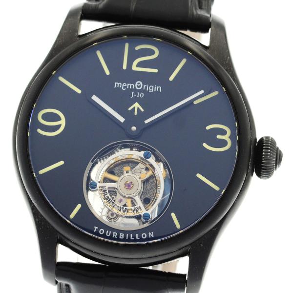 ■商品情報ブランド：　メモリジン/MEMORIGINモデル名：　ナビゲーター トゥールビヨン対象：　メンズ素材：　SS × 革文字盤色：　ブラックムーブメント：手巻きRef.No：　MO1001Gシリアル：I-0**機能・特徴：スモールセコ...